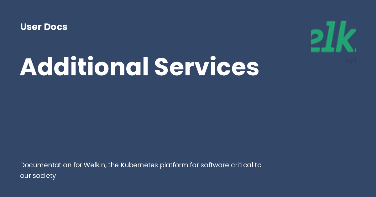 Additional Services - User Docs