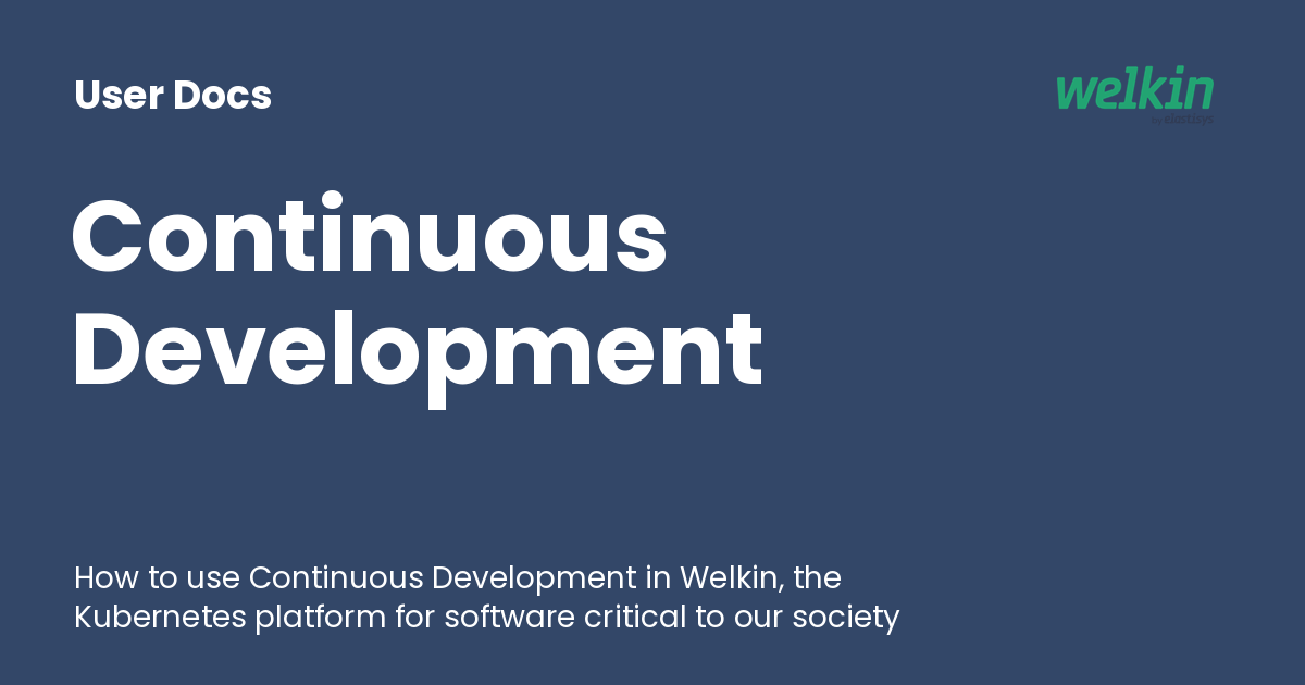 Continuous Development - User Docs